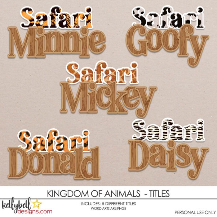 Kingdom Of Animals Titles - Kellybell Designs