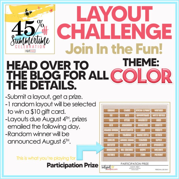 Summertime Celebration Layout Challenge - Kellybell Designs