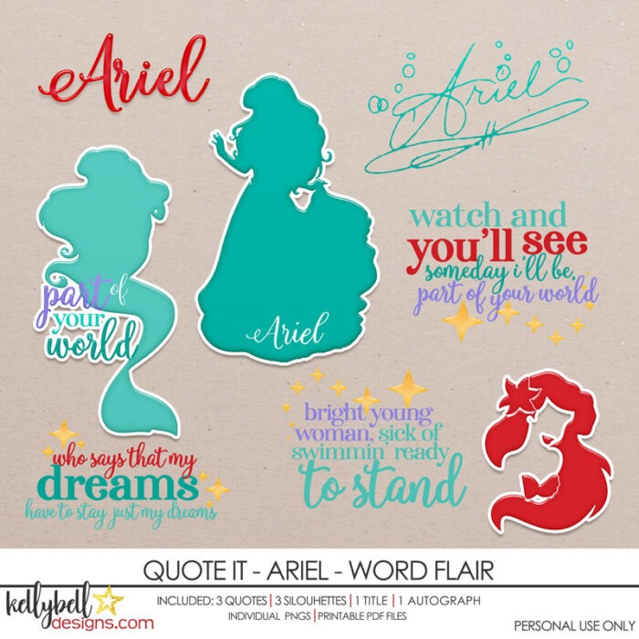 Quote It – Ariel Word Flair – Kellybell Designs