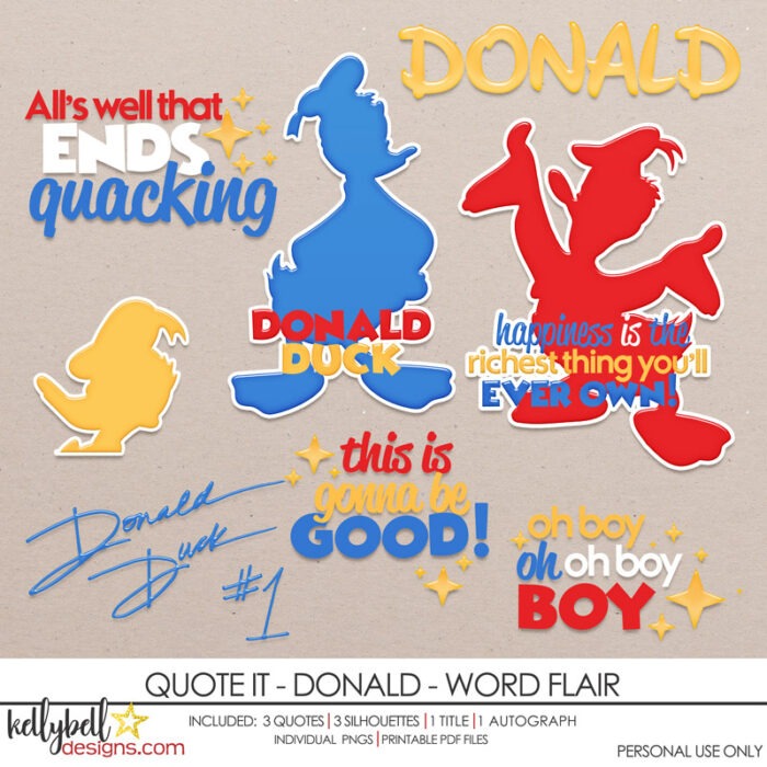 Quote It – Donald Word Flair - Kellybell Designs