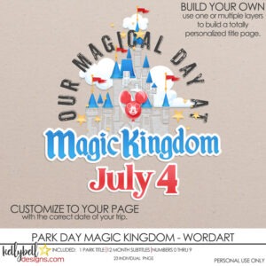 Park Day Magic Kingdom Word Art - Kellybell Designs