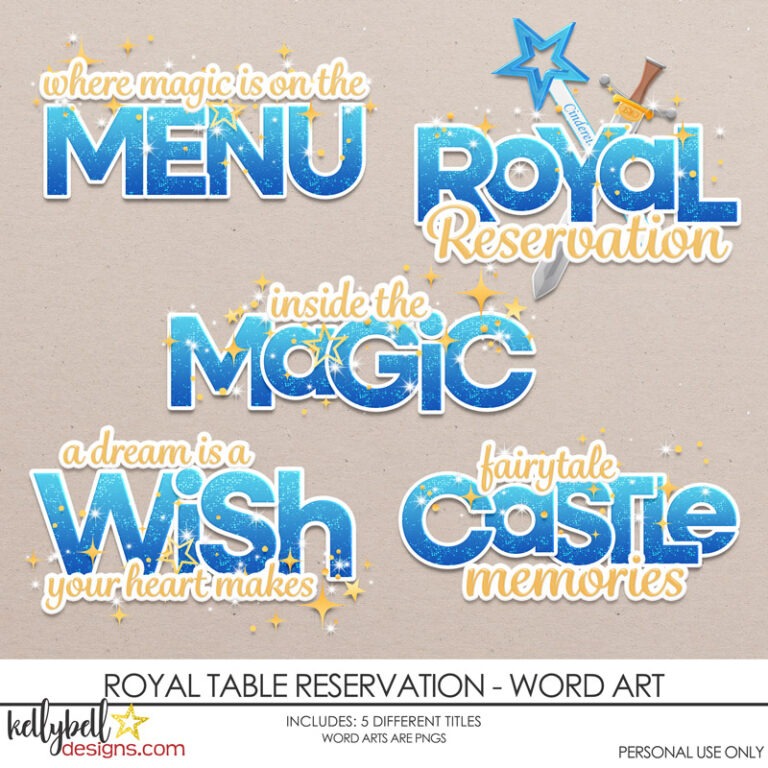 Royal Table Reservation Word Art - Kellybell Designs