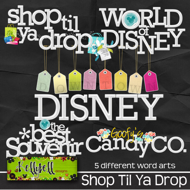 Shop Til Ya Drop Word Art - Kellybell Designs