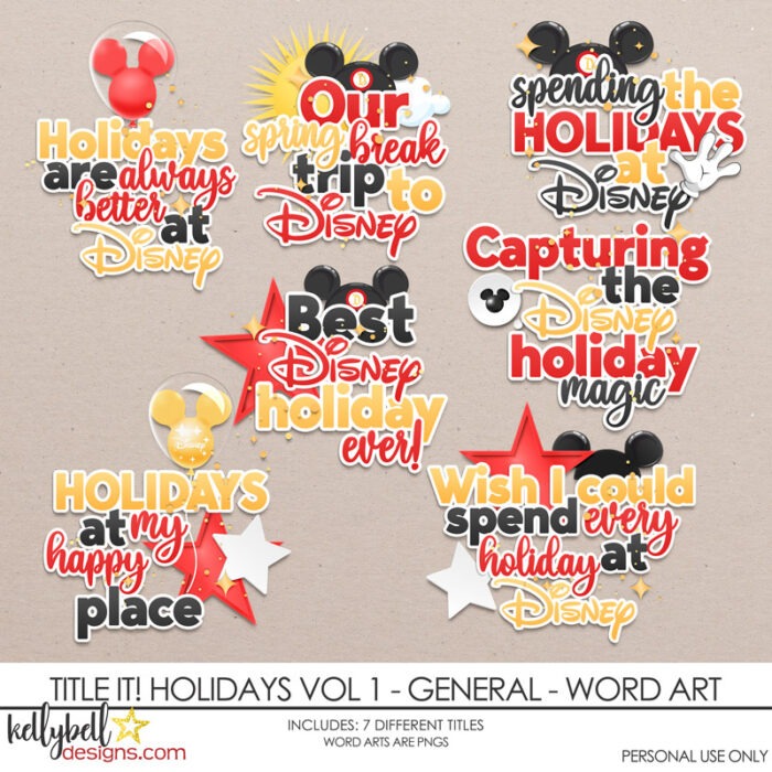 Title It! Holidays Vol 1 General Word Art - Kellybell Designs