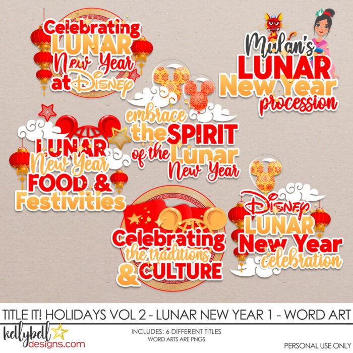 Title It! Holidays Vol 2 Lunar New Year 1 Word Art - Kellybell Designs