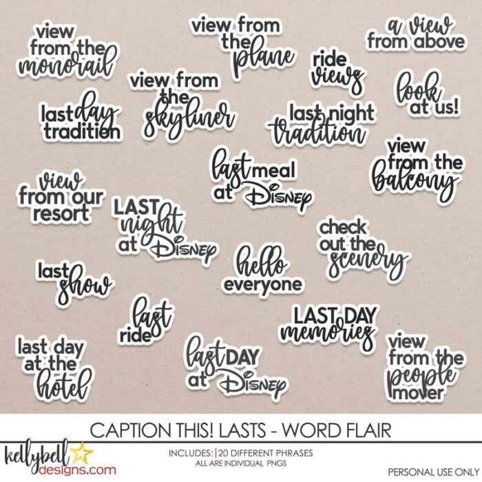 Caption This! Lasts Word Flair – Kellybell Designs