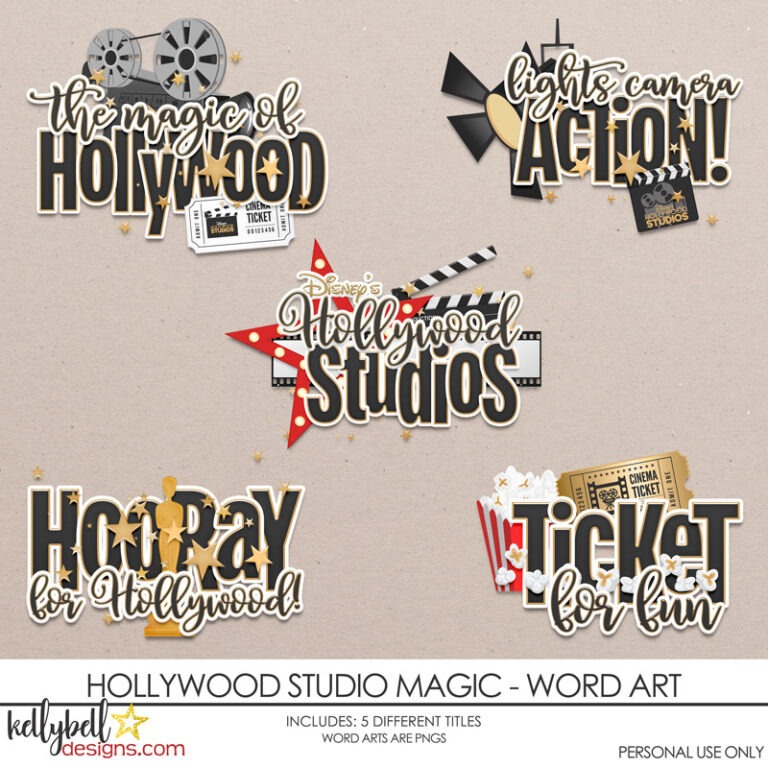 Hollywood Studio Magic Word Art - Kellybell Designs