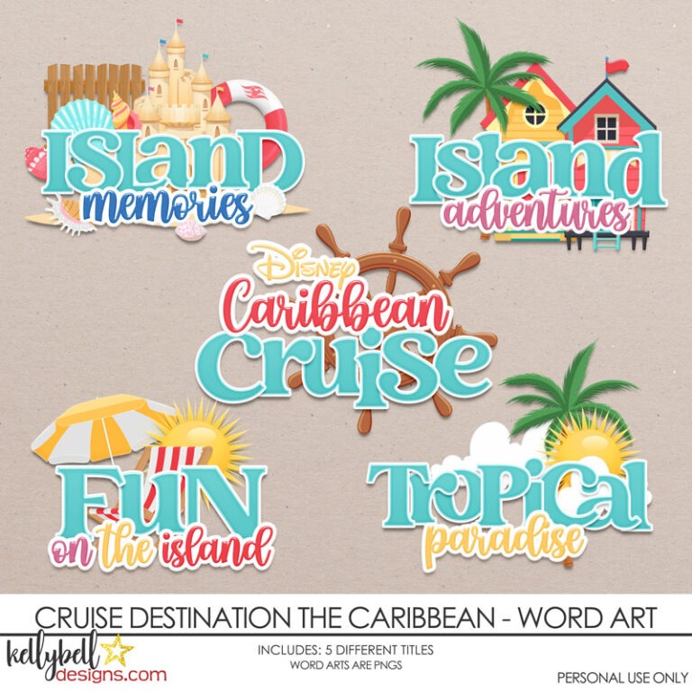 Cruise Destination The Caribbean Word Art - Kellybell Designs